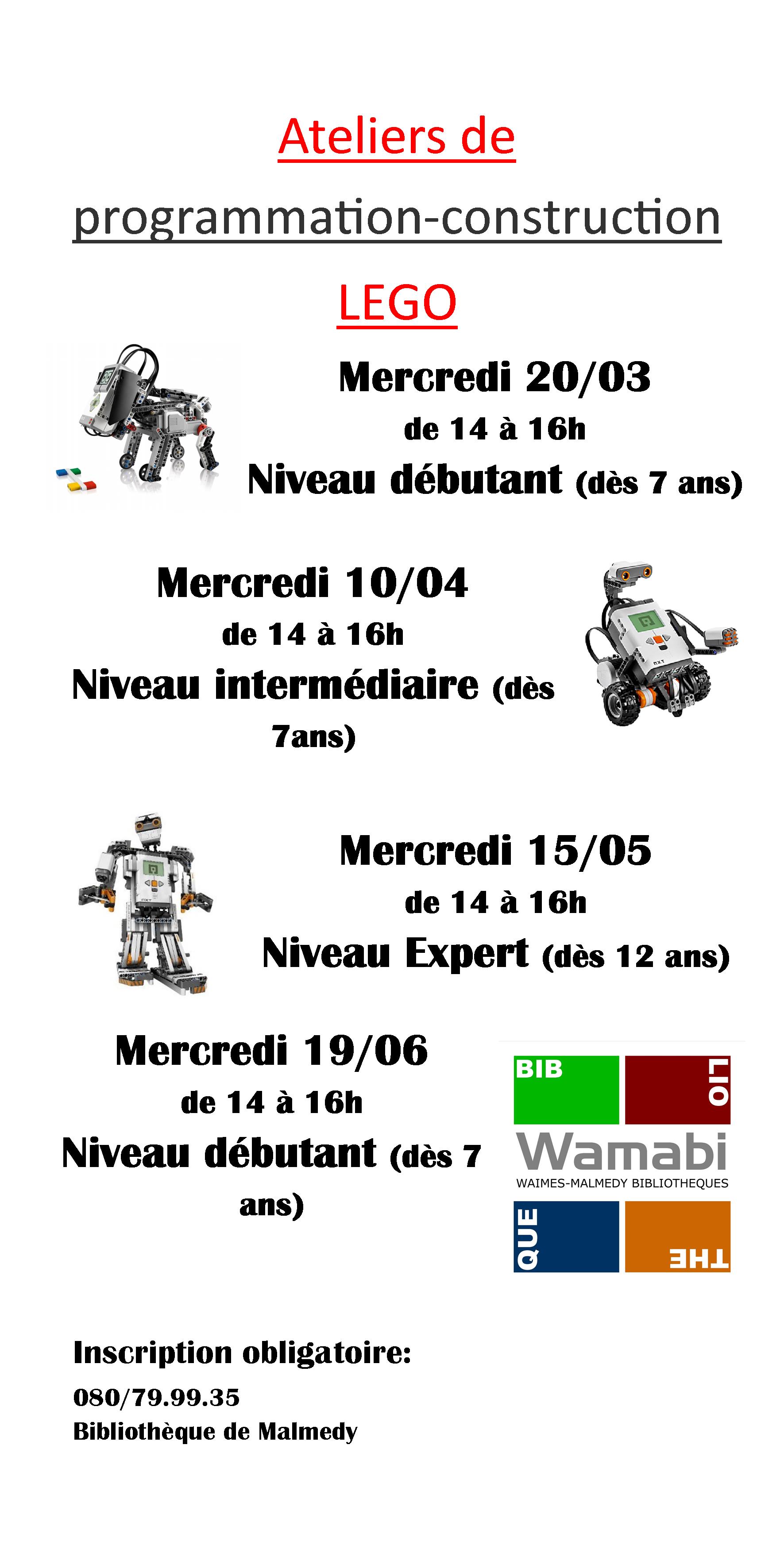 ATELIERS – Construction et programmation de robots Lego - Wamabi